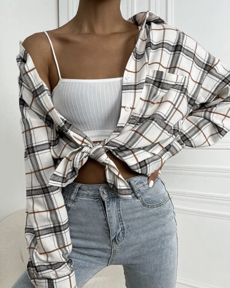 How To Style An Oversized Flannel: Layer, Mix, Tied on Waist